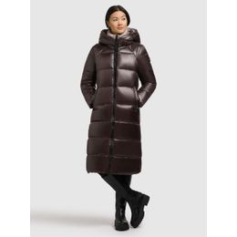 Steppmantel Khujo "NASHI", Damen, Gr. L, moody plum, 100% Nylon, unifarben, eingesetzt elastischer Bund mit Windstopper, Mäntel