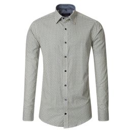 Langarmhemd Casamoda "Casamoda Freizeithemd Print", Herren, Gr. M, Normalgr&ouml;&szlig;en, orange (hellorange 500), 100% Baumwolle, bedruckt, l&auml;ssig geschnitten, Hemden