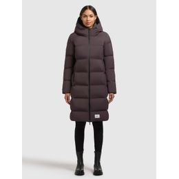 Steppmantel Khujo "FINNIE3", Damen, Gr. XXL, moody plum, 100% Nylon, unifarben, eingesetzt elastischer Bund mit Windstopper, M&auml;ntel Steppmantel