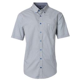 Kurzarmhemd Casamoda "Casamoda Freizeithemd Kurzarm Print", Herren, Gr. M, Normalgr&ouml;&szlig;en, blau (hellblau), 100% Baumwolle, bedruckt, l&auml;ssig geschnitten, Hemden