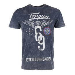 T-Shirt Top Gun "Flags TG20191063", Herren, Gr. 50M, blau (navy), Obermaterial: 100% Baumwolle, Shirts T-Shirt