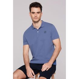 Poloshirt CMPD, Herren, Gr. 3XL, blau (vintage blau), Material: 100% Baumwolle, bedruckt, figurbetont normal, eingesetzt B&uuml;ndchen, Shirts, aus Baumwolle