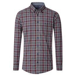 Langarmhemd Casamoda "Casamoda Freizeithemd kariert", Herren, Gr. XL, Normalgrößen, rot, 100% Baumwolle, kariert, lässig geschnitten, Hemden