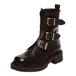 Bikerboots Steve Madden "Steve Madden Stiefelette Leder", Damen, Gr. 40, schwarz, Leder, Schuhe Bikerboots