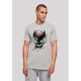 T-Shirt F4NT4STIC "Basketball Adler", Damen, Gr. 5XL, grau (erdgrau), Obermaterial: 100% Baumwolle, regular fit, Rundhals, ohne B&uuml;ndchen, Shirts T-Shirt, Print