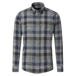 Leinenhemd Casamoda "Casamoda Leinenhemd kariert", Jungen, Gr. L, Normalgr&ouml;&szlig;en, grau (dunkelgrau), 50% Leinen, 50% Baumwolle, kariert, l&auml;ssig geschnitten, Hemden