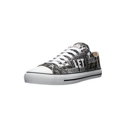 Sneaker Ethletic "Trainer White Cap Lo Cut", Damen, Gr. 42, schwarz-wei&szlig; (letters schwarz, just wei&szlig;), Obermaterial: 100% Baumwolle. Sohle: 100% Naturkautschuk, Schuhe Sneaker, Keine Angabe