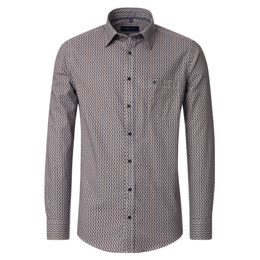Langarmhemd Casamoda "Casamoda Freizeithemd Print", Herren, Gr. L, Normalgrößen, orange, 100% Baumwolle, bedruckt, comfort fit, Hemden