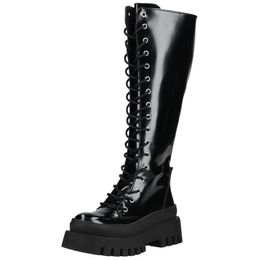 Schn&uuml;rstiefel Steve Madden "Steve Madden Stiefel Lederimitat", Damen, Gr. 39, schwarz, Lederimitat, Schuhe Schn&uuml;rstiefel