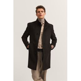 Kurzmantel Bugatti "Flexcity Stretch", Herren, Gr. 46, 280, dunkelgrau, 55% Polyester, 40% Wolle, 5% sonstige Fasern, unifarben, normal, normaler Saum, Mäntel, Modern Fit aus einem Wollmix