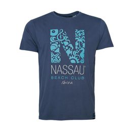 T-Shirt NASSAU BEACH "NB231046", Herren, Gr. 54XL, blau (navy), 100% Baumwolle, Shirts T-Shirt