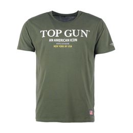 T-Shirt Top Gun "TG20213002", Herren, Gr. 50M, gr&uuml;n (oliv), Obermaterial: 100% Baumwolle, Shirts T-Shirt