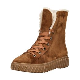 Schn&uuml;rstiefelette Paul Green "Paul Green Stiefelette Veloursleder", Damen, Gr. 38,5, braun, Veloursleder, Schuhe Schn&uuml;rstiefelette