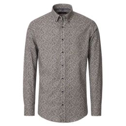 Langarmhemd Casamoda "Casamoda Freizeithemd Print", Herren, Gr. L, Normalgr&ouml;&szlig;en, braun, 100% Baumwolle, bedruckt, l&auml;ssig geschnitten, Hemden