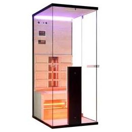 Infrarotkabine Sanotechnik "Billund 1", braun (holz), integrierte Steuerung, (ohne Ofen), Saunen, mit Farblichttherapie, MP3 Player (inkl. Bluetooth), 2x Lautsprecher