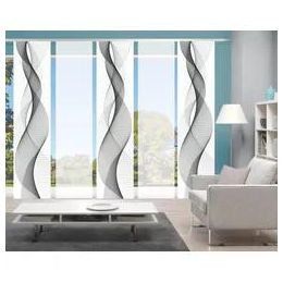 Schiebegardine Home Wohnideen "OPALIA 5ER SET" Gr. 1, grau, B:60cm H:245cm, Microfaser, Polyester, Gardinen, HxB: 245x60