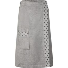 CRÉATION L Damen Saunakilt steingrau Größe 36-44