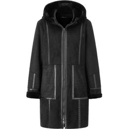 Mainpol Damen Winterjacke mit Pelz-Imitat-Futter schwarz Gr&ouml;&szlig;e 36