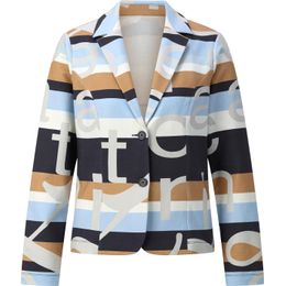 CR&Eacute;ATION L Damen Jerseyblazer mit Lettering-Print marine-ecru-bedruckt Gr&ouml;&szlig;e 36