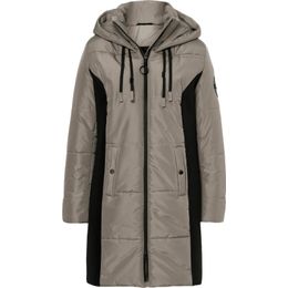 Heine Damen Longjacke mit Kapuze taupe Gr&ouml;&szlig;e 44