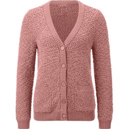 CR&Eacute;ATION L Damen Strickjacke aus Popcorn-Garn puder Gr&ouml;&szlig;e 38