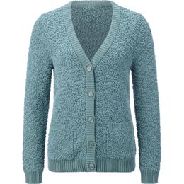 CR&Eacute;ATION L Damen Strickjacke aus Popcorn-Garn jade Gr&ouml;&szlig;e 38