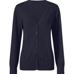 CR&Eacute;ATION L Damen Strickjacke mit V-Ausschnitt marine Gr&ouml;&szlig;e 52