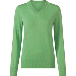 CR&Eacute;ATION L Damen V-Ausschnitt-Pullover aus Feinstrick apfel Gr&ouml;&szlig;e 50