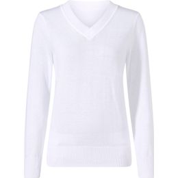 CR&Eacute;ATION L Damen V-Ausschnitt-Pullover aus Feinstrick ecru Gr&ouml;&szlig;e 48