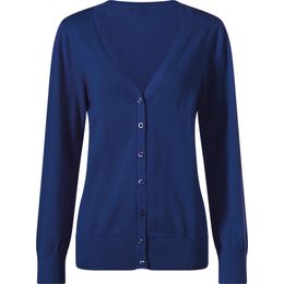 CR&Eacute;ATION L Damen Strickjacke mit V-Ausschnitt royalblau Gr&ouml;&szlig;e 54