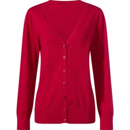 CR&Eacute;ATION L Damen Strickjacke mit V-Ausschnitt rot Gr&ouml;&szlig;e 38