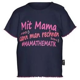 T-Shirt TRIGEMA "TRIGEMA T-Shirt mit lustigem Spruch-Print", Baby, Gr. 68, blau (navy), 100% Baumwolle (Bio-Baumwolle kbA), Basic, Halbarm, Shirts