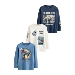 next Shirt Jungen Größe 110 marine / himmelblau / anthrazit / weiß