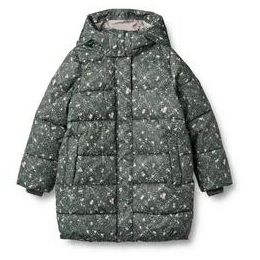 Steppjacke Wheat "Puffer Coat Yrsa", Mädchen, Gr. 122, forest lake checked flowers, Web, Obermaterial: 100% Polyester, geblümt, casual, A-Linie, Langarm Bündchen, Jacken, wasserdicht, atmungsaktiv