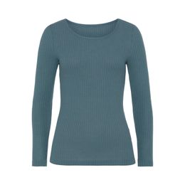 Lascana Damen Langarmshirt, petrol, Gr&ouml;&szlig;e 36/38
