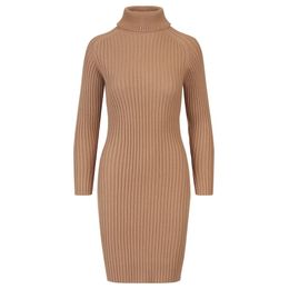 Apart Knitted dress female Beige size 38