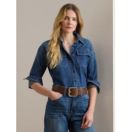 Lauren by Ralph Lauren Lauren Ralph Lauren Bluse 'MESGART' Damen Gr&ouml;&szlig;e L blue denim