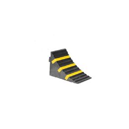 Schake Radkeil schwarz mit drei gelben Streifen, 285 x 155 x 185 mm (3393-185)