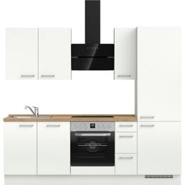 Nobilia K&uuml;chenzeile &raquo;"Laser II", Ausrichtung w&auml;hlbar, Breite 240 cm&laquo; vormontiert, wahlw. mit unterschiedlichen E-Ger&auml;ten-Sets wei&szlig;