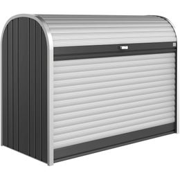 BioHort Gartenbox &raquo;STOREMAX Gr. 160, verschiedene Farben&laquo; 163x78x120 cm, Ideal als M&uuml;lltonnenboxoder Fahrradgarage dunkelgrau-metallic