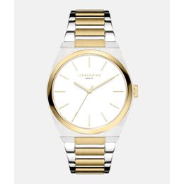 Liebeskind Berlin Quarzuhr »Minimalist 48 mm« Armbanduhr, Damenuhr, Edelstahlarmband, analog silbergoldfarben Markante Armbanduhr