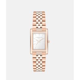 Liebeskind Berlin Quarzuhr »Classic Square« Armbanduhr, Damenuhr, Edelstahlarmband, analog roségoldfarben-weiß 0 Klassische Armbanduhr