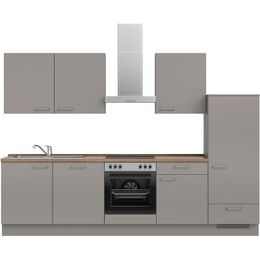 Nobilia K&uuml;chenzeile &raquo;"Laser I", Ausrichtung w&auml;hlbar, Breite 300 cm&laquo; vormontiert, wahlw. mit unterschiedlichen E-Ger&auml;ten-Sets K&uuml;che: grau +...