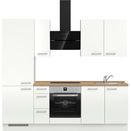 Nobilia K&uuml;chenzeile &raquo;"Laser II", Ausrichtung w&auml;hlbar, Breite 240 cm&laquo; vormontiert, wahlw. mit unterschiedlichen E-Ger&auml;ten-Sets wei&szlig;