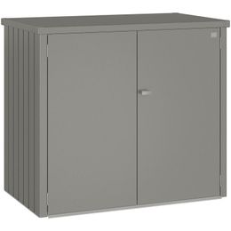 BioHort Mülltonnenbox »ALEX DUO, verschiedene Farben« 147x88x129 cm, Doppel-Mülltonnenboxaus Metall quarzgrau-metallic