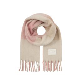 Tom Tailor Schal mit Logo Stickerei taupe rose check design
