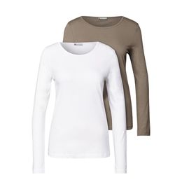 Street One Shirt female Brown, White size 36