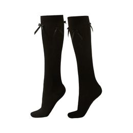 CALZEDONIA Kniestr&uuml;mpfe 'BOWS' Damen Gr&ouml;&szlig;e 36/41 schwarz
