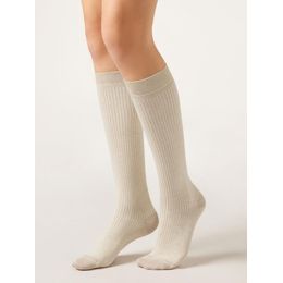 CALZEDONIA Socks female Beige size One Size
