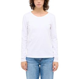 Mustang Langarmshirt »Damen Style Elly« weiß XS XS Feinstrick-Optik